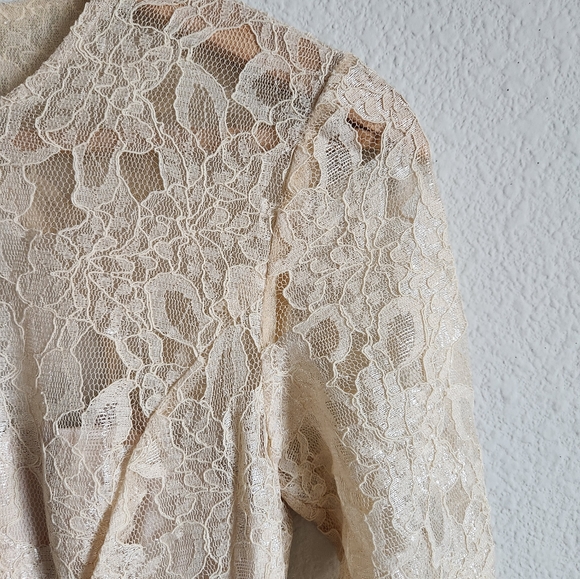 JS Collections | Dresses | Cream Lace Evening Dress | Poshmark